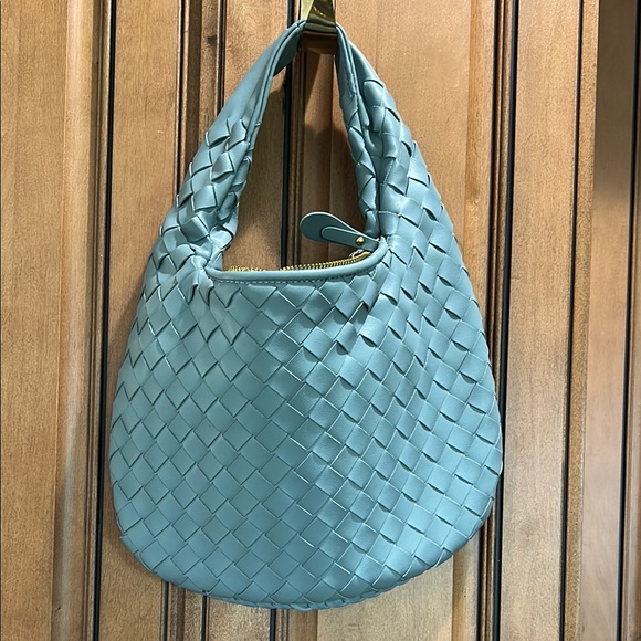 Bags | Elegant Blue Woven Hobo Bag Nwot Never Used | Poshmark